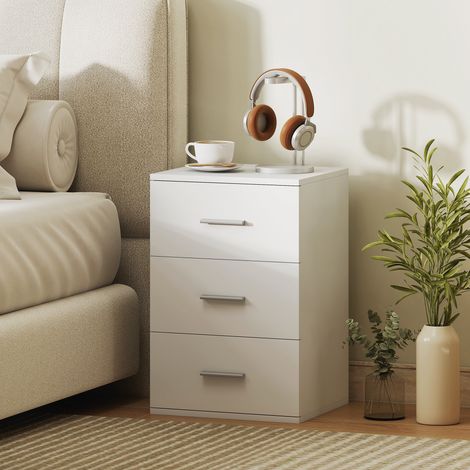 Table de chevet moderne et multifonctionnelle à 3 tiroirs pour chambres ...