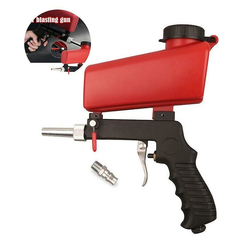 Sandblasting Gun Gravity Feed Air Sandblast Portable Speed Blaster Sand ...