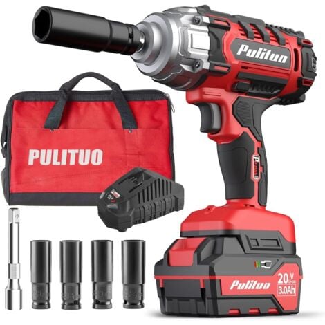 PULITUO Cordless Impact Wrench 1/2 Inch,Yellow