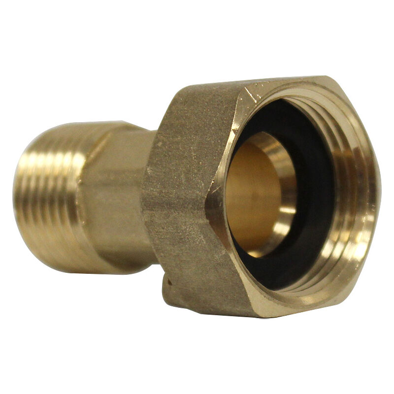 Raccord 2 pièces compteur Mâle 1/2" (15/21) - Ecrou libre 3/4" (20/27)