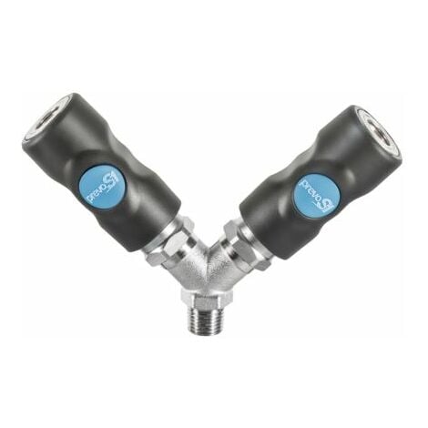 Raccord rapide de sécurité en Y PREVOST, Filetage vers Femelle G 1/4 Femelle 1/4pouces ISO B6 en ...