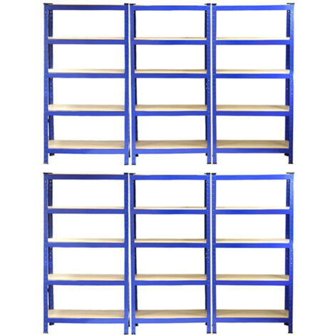 Pack of 3 Garage Shelving Unit - 5 Tier Heavy Duty Rack for