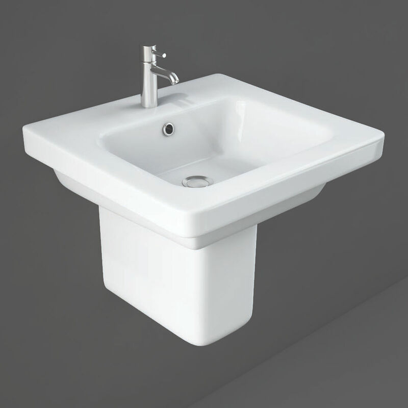 Rak Resort Wash Basin And Semi Pedestal 550Mm Wide - 1 Tap Hole | RAK ...