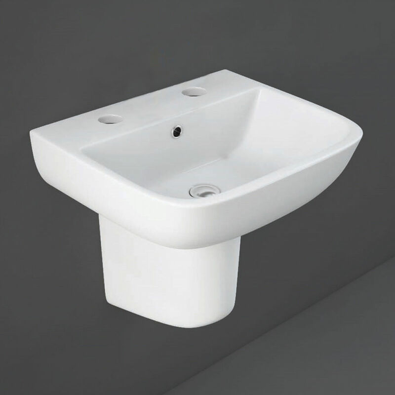 Rak Ceramics - Rak Series 600 Basin And Semi Pedestal 520Mm Wide - 2 ...