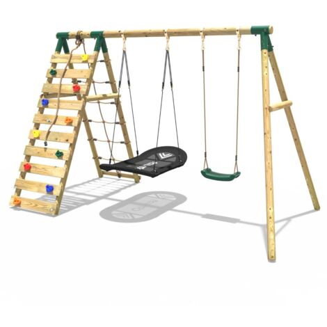 VEVOR Swing Sets for Backyard, 6 in 1 Swing Set with 2 Swings, Trapeze ...