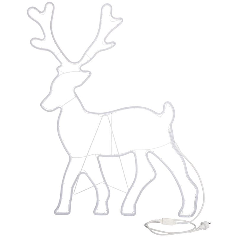 Renna luminosa ad effetto neon con led bianco caldo bifacciale addobbi ...