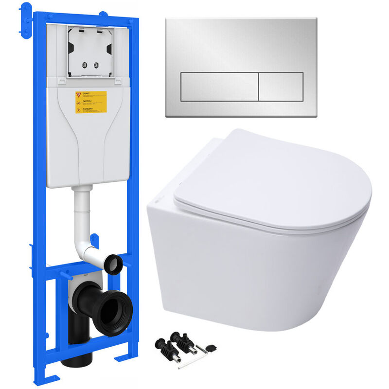 Eco Rimless Wall Hung Toilet Pan, Seat & Geberit Concealed Cistern ...