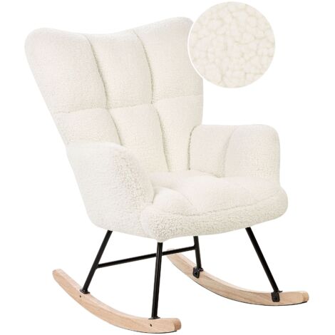Mophorn Nursery Rocking Chair, 250 lbs Weight Capacity Teddy Fabric ...