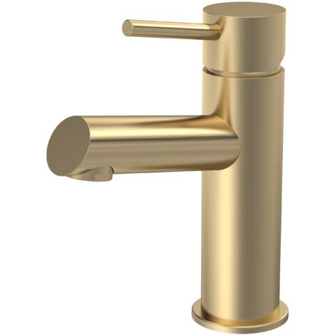 Non Concussive Push Down Self Closing Round Chrome Basin Mono Mixer Tap ...