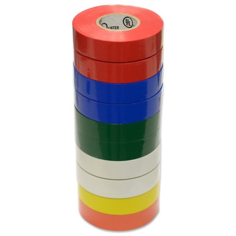 RUBAN ADHESIF ISOLANT ELECTRIQUE COULEUR EN ASSORTIMENT - 16AS