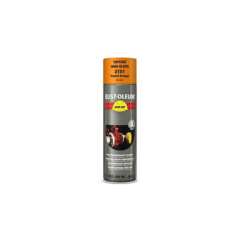 Rust-Oleum - Pastel Orange Hard Hat Aerosol Industrial Spray Paint Top ...