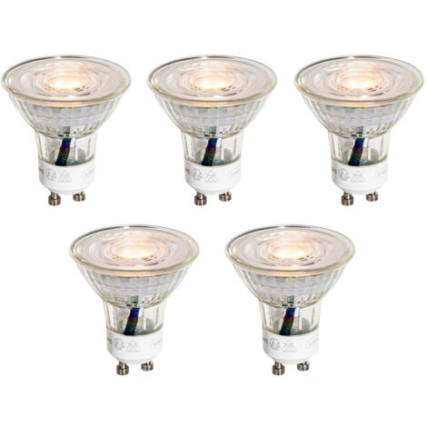 Snow Pack of 10 GU10 LED Spotlight Bulbs 5W (50W Equivalent) Warm White ...