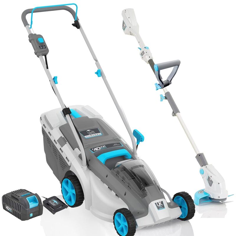 40V 37Cm Cordless Lawn Mower And 40V Cordless Grass Trimmer/Edger Set ...