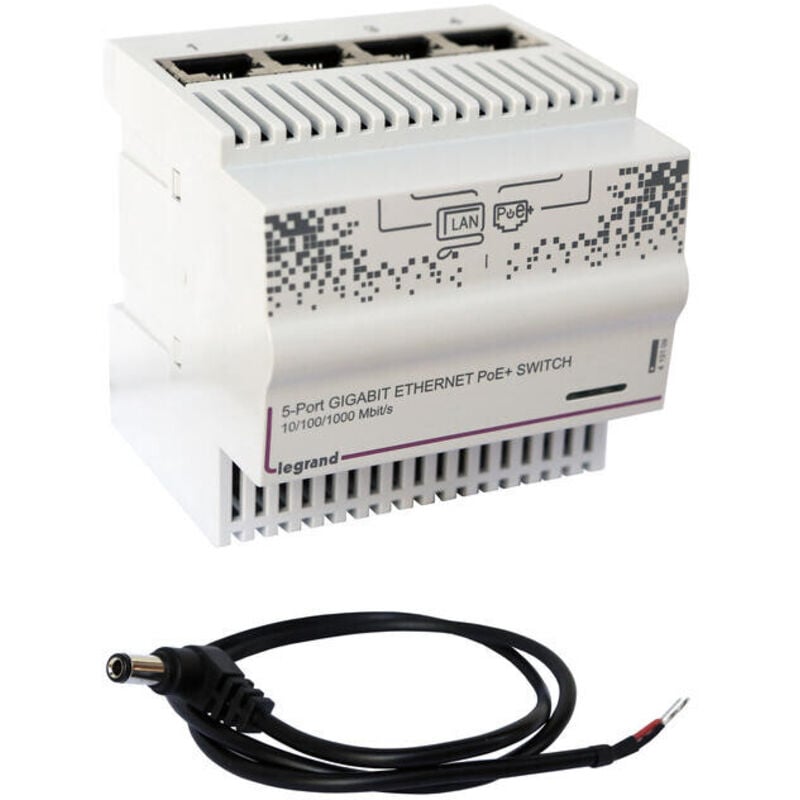 SWITCH MODULAIRE 5 PORTS RJ45 GIGABIT GREEN ETHERNET LEGRAND 413009
