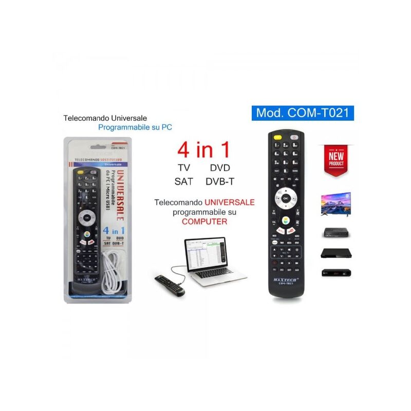 Trade Shop Traesio Trade Shop Telecomando Universale 4in1 Tv Dvd