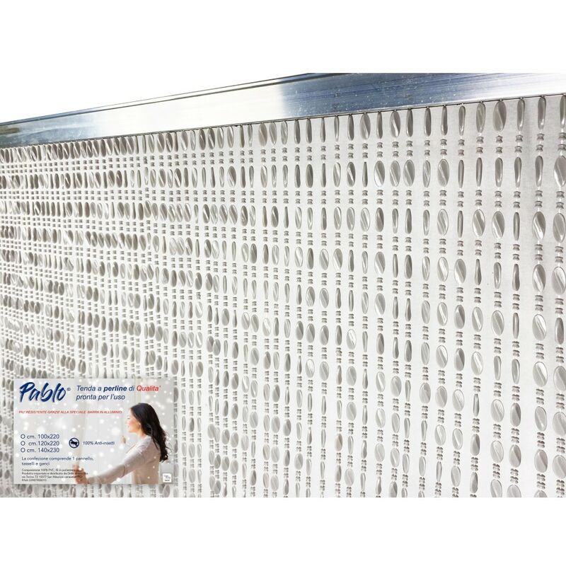 Tenda Pablo © A Perline Anti Insetti Grigio In Pvc Antirumore Con Asta ...