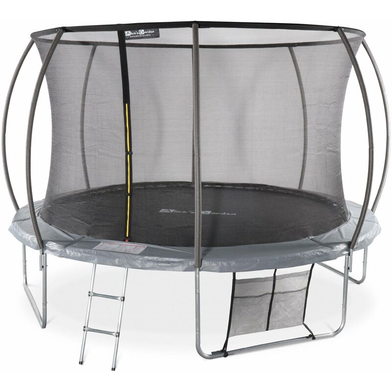 Trampoline rond Ø 370cm gris - Saturne Inner XXL – trampoline de jardin ...