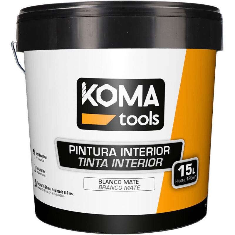 Vernice plastica opaca per interni bianco 15l edm - IN-EK3-25401