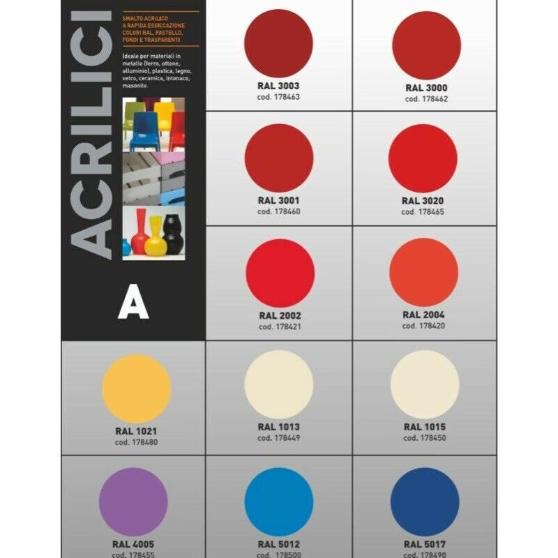 Vernice Spray Smalto Acrilico Per Interni Ed Esterni 400Ml Colori E ...