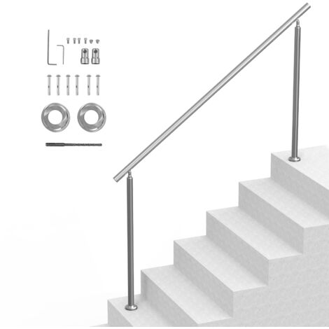 VEVOR Handrails for Outdoor Steps, 5 Step Stair Hand Rail Kit ...