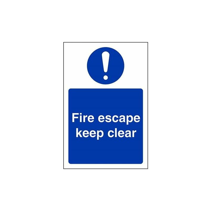 V Safety - Fire Escape Keep Clear Sign Ritratto 100 Mm X 150 Mm 1 Mm In ...