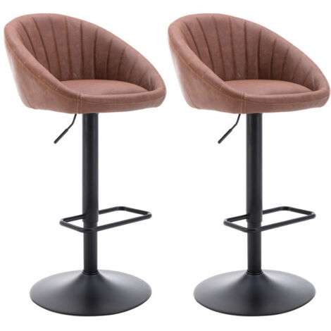 Tabouret pour îlot central 65 cm en teck et cuir tressé noir - YUMA