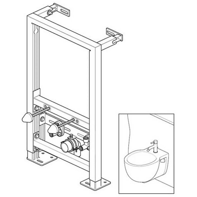 duoflix wall hung toilet frame with delta conceale | Duoflix wall hung ...