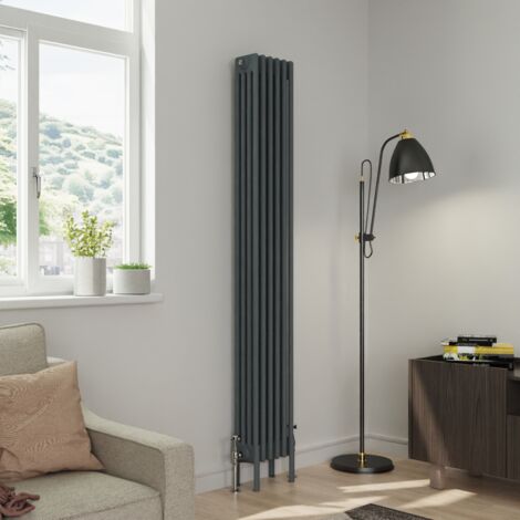 EMKE White Designer Radiator Horizontal Traditional Cast Iron Style ...