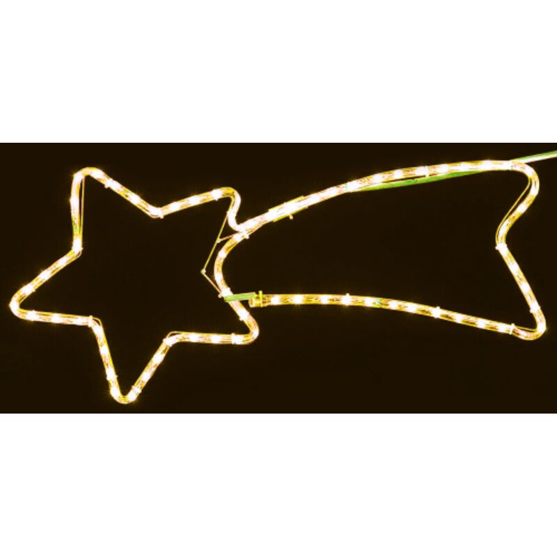 Tubo Luminoso A Forma Di Stella Cometa Con 48 Led Bianco Ghiaccio E 8 ...
